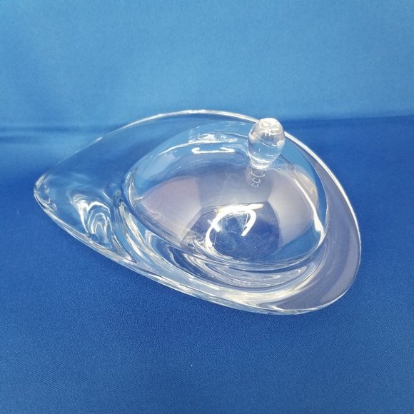 Dining | Clear Crystal Glass Lidded Condiment Butter Dish Candy Ufo ...